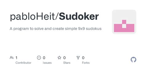 GitHub PabloHeit Sudoker A Program To Solve And Create Simple 9x9 Sudokus