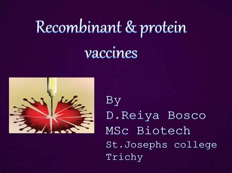 Recombinant Vaccine And Peptide Vaccines Pptx