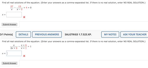 Solved X X X SALGTRIG XP Find All Real Chegg Com