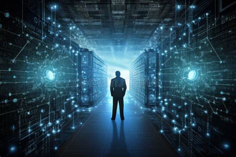 Concept Of Cyber Security Awareness Vs Hacker And Ai Stock Illustration Illustration Of Database