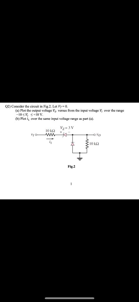 Solved Q2 Consider The Circuit In Fig2 Let Vγ0 A Plot