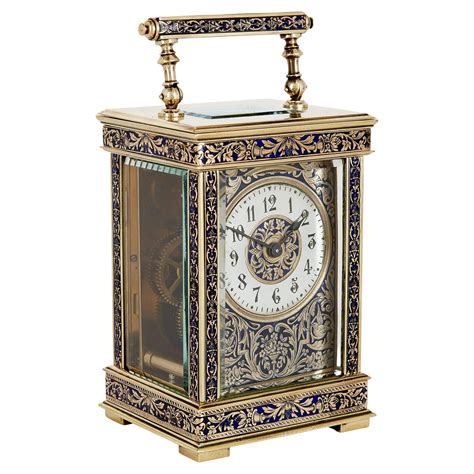 Antique French Gilt Bronze And Enamel Miniature Carriage Clock For Sale At 1stdibs Small