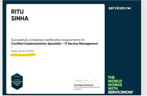Successfully Completed Cis Itsm Certification Ritu Sinha