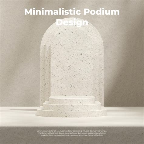 정사각형 3d 렌더링 이미지 모형 템플릿의 최소 디자인 천연 세라믹 질감 연단 프리미엄 Psd 파일