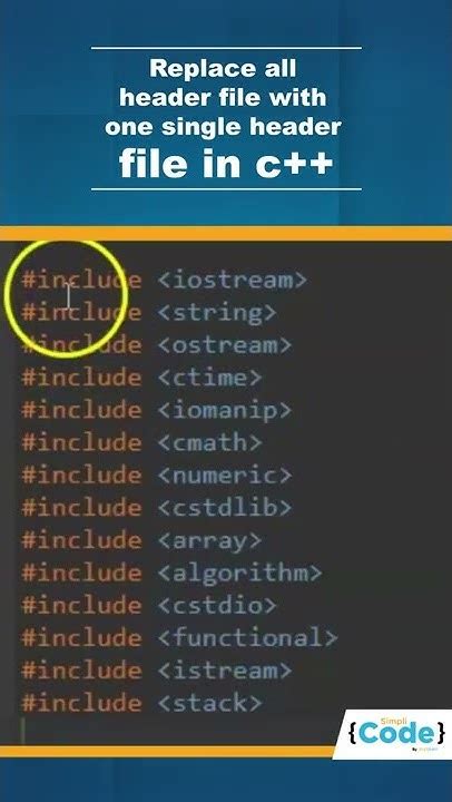 How To Replace All Header Files With One Single Header File In C Shorts Simplicode Youtube