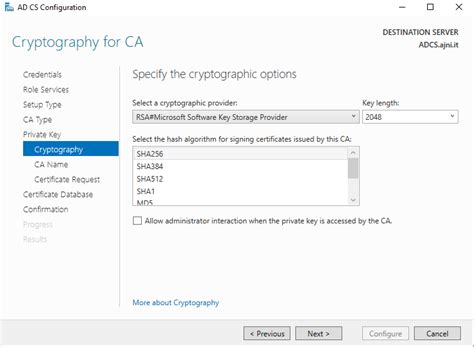 active directory certificate services ad cs on windows server 2019
