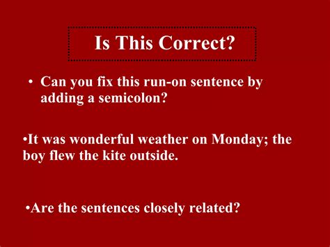 Correcting A Run On Sentence PPT