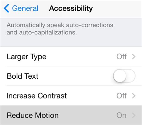 turn off ios 7 parallax motion backgrounds