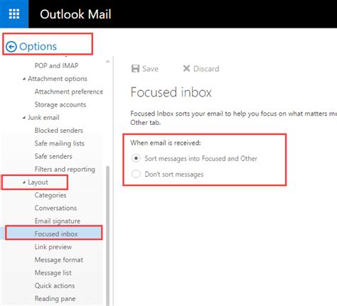 Using The Focused Inbox In Outlook Apps