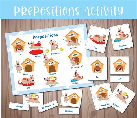 Prepositions Flashcards English Prepositions Printable Activity