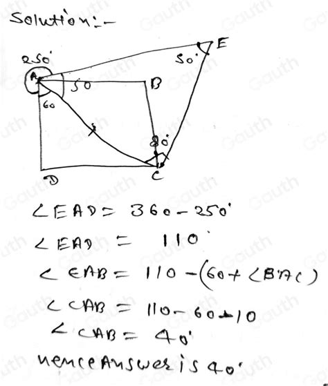 Solved In The Figure ABCD Is A Rectangle And AC EC Find CAB Math
