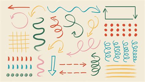 Premium Vector Abstract Doodle Arrows Cartoon Colored Direction