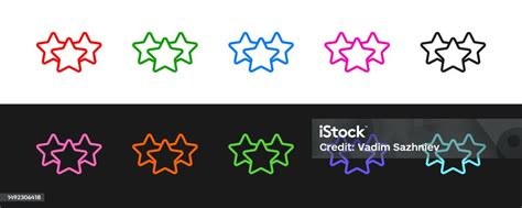 세트 5별 별 고객 제품 등급 리뷰 아이콘은 흑백 배경에 격리되어 있습니다 즐겨 찾기 최고의 등급 상 기호 벡터 1위에 대한 스톡 벡터 아트 및 기타 이미지 Istock