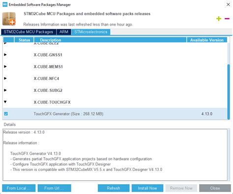 solved i can t install toucghgfx to cubemx 5 5 stmicroelectronics community