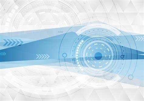 Premium Vector Grey And Blue Tech Polygons Background With Gears