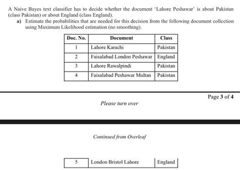 Solved A Naive Bayes Text Classifier Has To Decide Whether