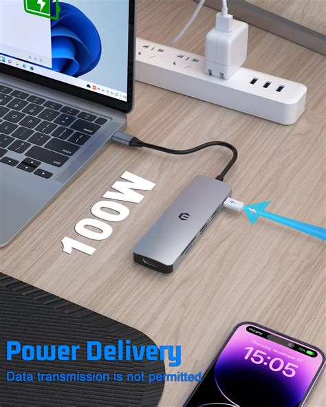 Snapklik Com Docking Station 6 In 1 USB C Hub Enabling Stunning 4K HDMI Displays Ultra Fast