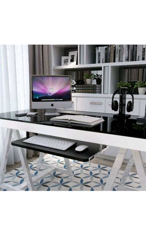 Underdesk Keyboard Tray Keyboard Drawer Posture Correction Desk Organizer Keyboard Cover