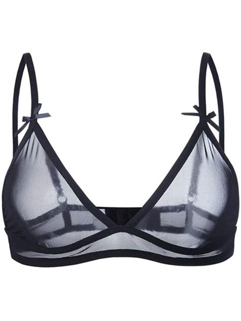 Womens Lace Floral Portrait Open Tip Bra Wire Free Unlined Push Up