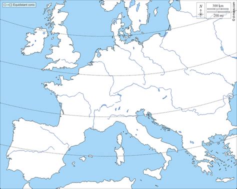 Blank Map Of Europe Rivers