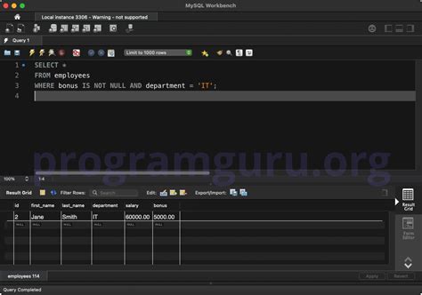 Mysql Is Not Operator