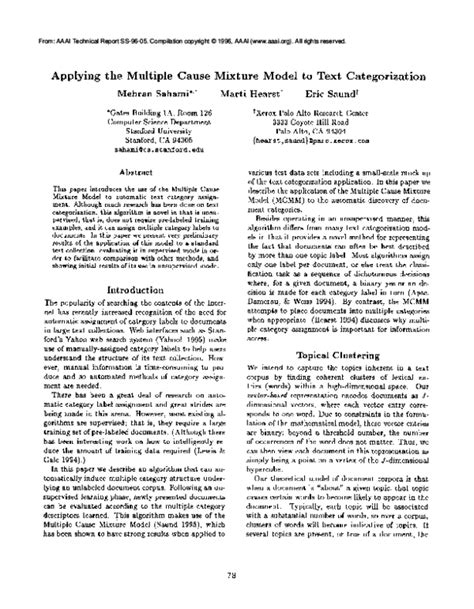 pdf applying the multiple cause mixture model to text categorization