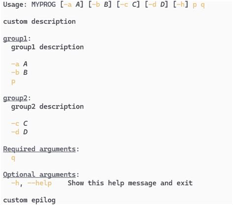 Help Generation Argparse Documentation