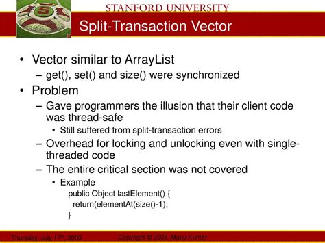 Manu Kumar Cs193j Programming In Java Summer Quarter 2003 Lecture 9 Threading Synchronization