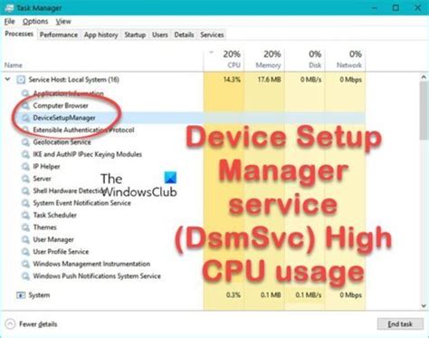 Device Setup Manager Service Dsmsvc High Cpu Usage