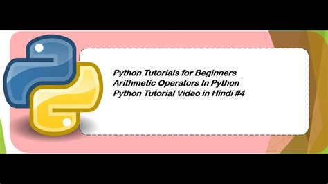 Arithmetic Operators In Python Python Tutorial In Hindi Python