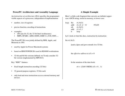Powerpc Architecture And Assembly Language A Simple Exampleword文档在线阅读与