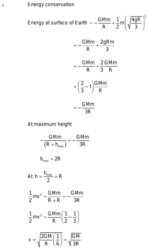 A Particle Is Projected Vertically Upwards With Velocity V 4gr 3 From