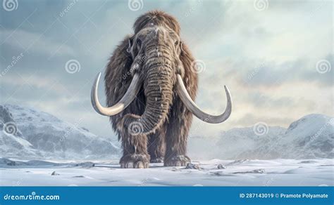 A Prehistoric Mammoth In Ice Age Elephant Mammoth Stock Illustration