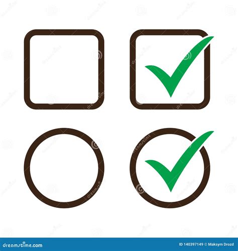 Checkbox Set With Blank And Checked Checkbox Vector Icon Stock