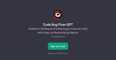 Code Bug Fixer Gpt Ai Tool For Code Debugging