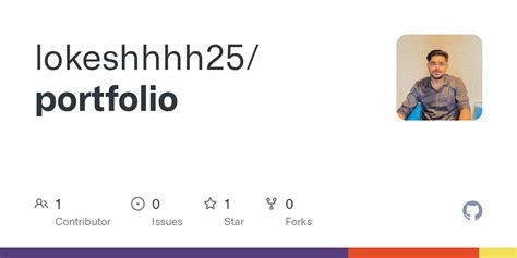 GitHub Lokeshhhh Portfolio