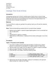 Geologic Time Scale Activity Docx Azerah Flores Mrs Cotton Earth Science Geological Time