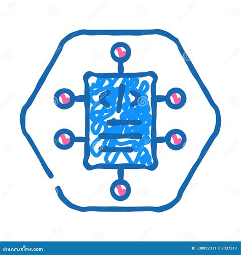 source code management icon doodle illustration stock vector