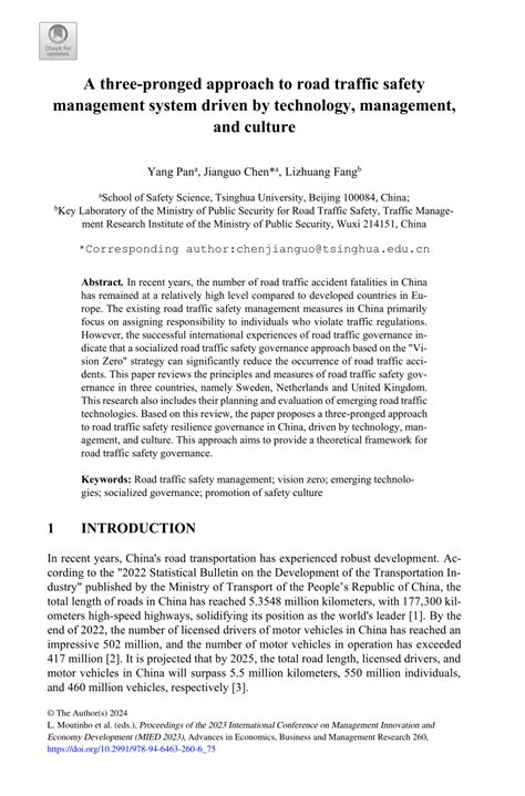 Pdf A Three Pronged Approach To Road Traffic Safety Management System Driven By Technology