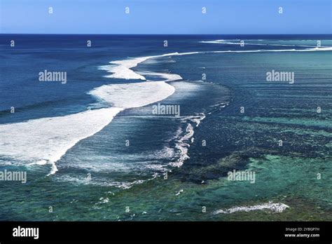 Aerial View Reef Coral Reef Fringing Reef Le Morne Brabant South
