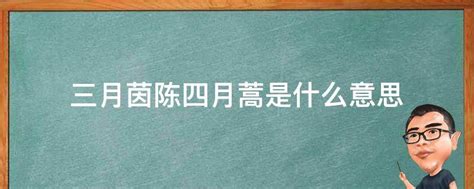 三月茵陈四月蒿是什么意思 业百科