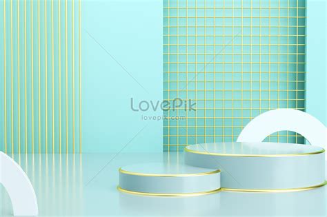 파란색 신선하고 간단한 디스플레이 데스크 배경 사진 및 창의적인 일러스트 무료 다운로드 Lovepik