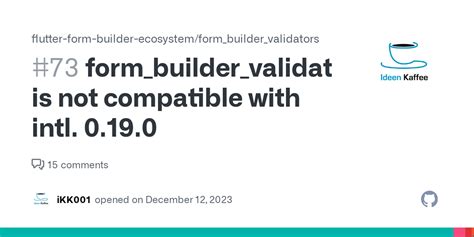 Formbuildervalidator Is Not Compatible With Intl 0190 · Issue 73 · Flutter Form Builder