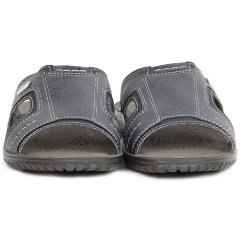 Mens Padded Insole Faux Leather Slip On Mule Open Back Sandals Summer ...