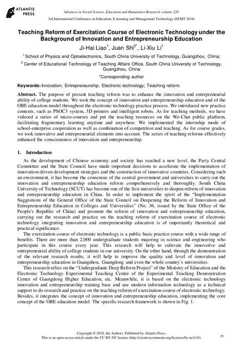 Pdf Teaching Reform Of Exercitation Course Of Electronic Technology Under The Background Of