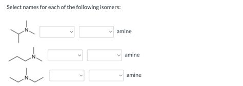 Select Names For Each Of The Following Isomers