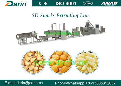 Extruded Fried Snack 3d Flour Bugles Chips Making Machine 50hz