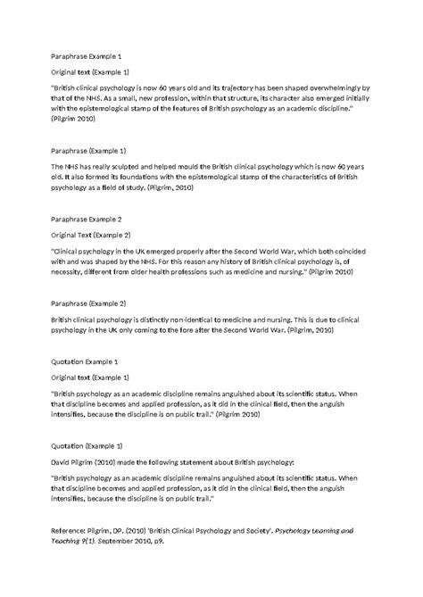 Unit 2 Assignment Draft Paraphrase Example 1 Original Text Example