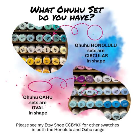 Ohuhu Oahu Marker Swatch Card 80 Color Chart A4 Digital Download Pdf