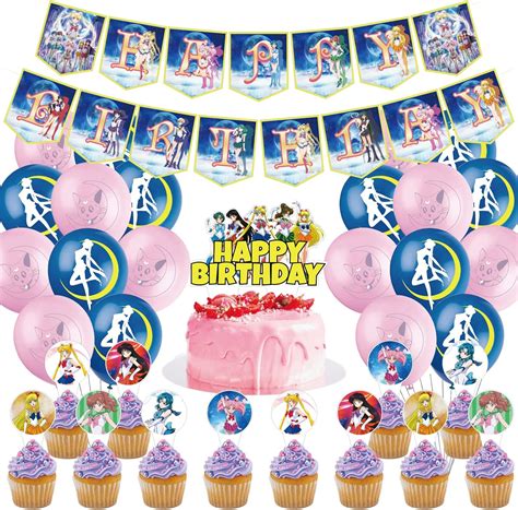 Sailor Moon Decoraciones De Cumpleaños Suministros De Fiesta De Sailor Moon Decoraciones De Cumpleaños Suministros De Fiesta De